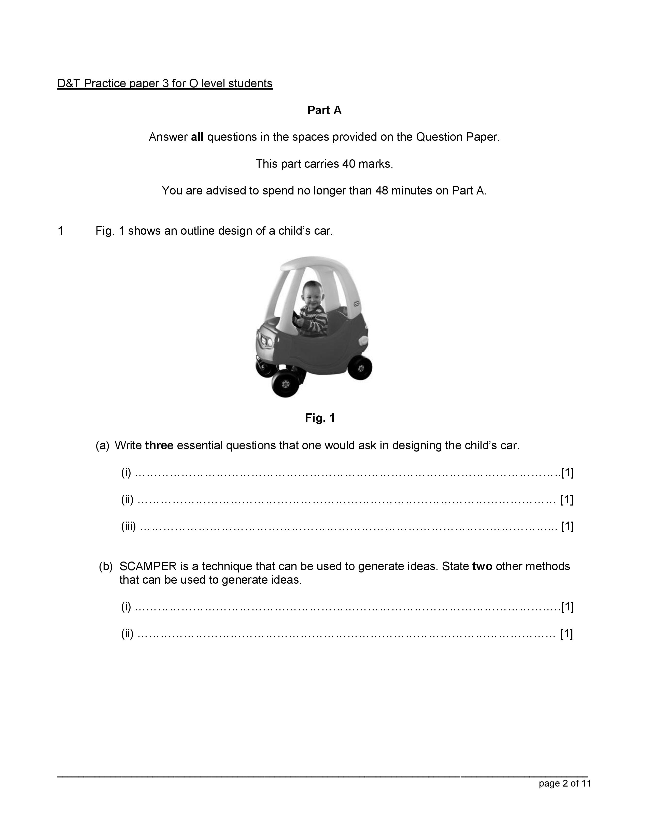 SmartGuppy | Design & Technology Practice Paper 3